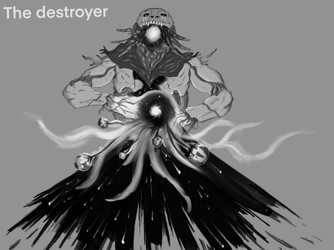 Create custom greyscale character art for you of any genre by Powerbomb ...