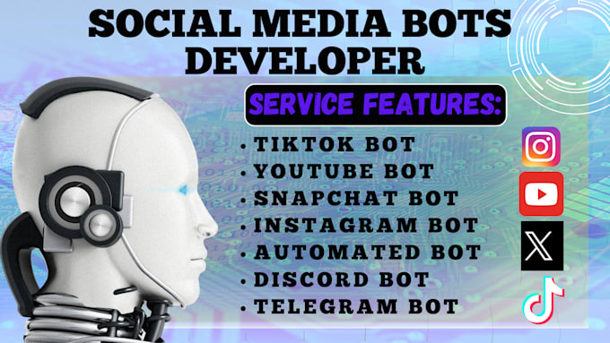 Develop facebook api bot, instagram bot, tiktok api bot and automation ...