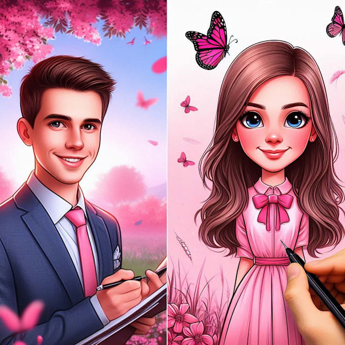 Make a cartoon caricature art by Banneasley | Fiverr