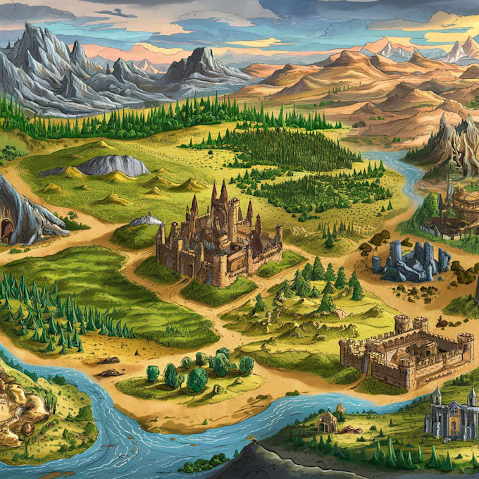 Create a digital fantasy map illustration for you by Ereaskis | Fiverr