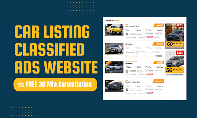 Design a professional car classified ads listing website by Delwar_h ...