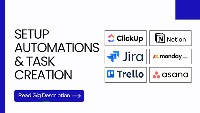 Setup Automations Using Clickup Notion Monday Jira Basecamp Trello Task