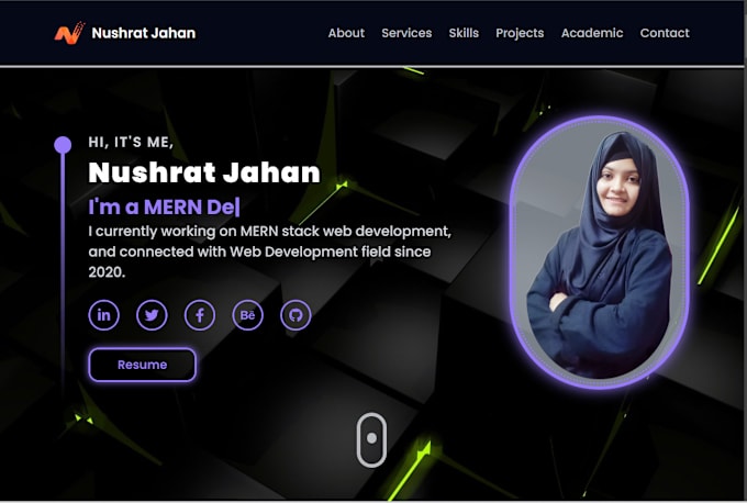 Build portfolio website using reactjs by Nushrat_nowrin | Fiverr Build portfolio website using reactjs by Nushrat_nowrin | Fiverr