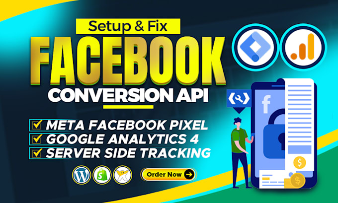 Setup meta facebook pixel, conversion api, gtm, ga4, google ads tracking by Expro_shopify | Fiverr