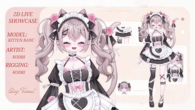 Draw live2d model and rig live2d vtuber model, 2d anime character and chibi