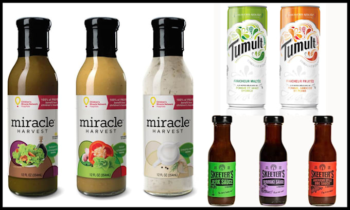 Design jar label, sauce, spice packaging and honey, ketchup and bottle ...
