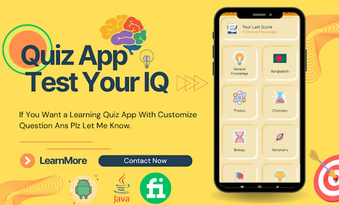 Create a customized learning mcq quiz app by Sahidul83 | Fiverr