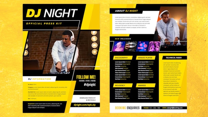 Design press kit, epk, media kit, pitch deck and one sheet by Anielabazyli | Fiverr