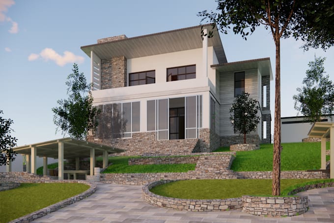 Create sketchup 3d model and architectural render for exterior by Phan_chi | Fiverr