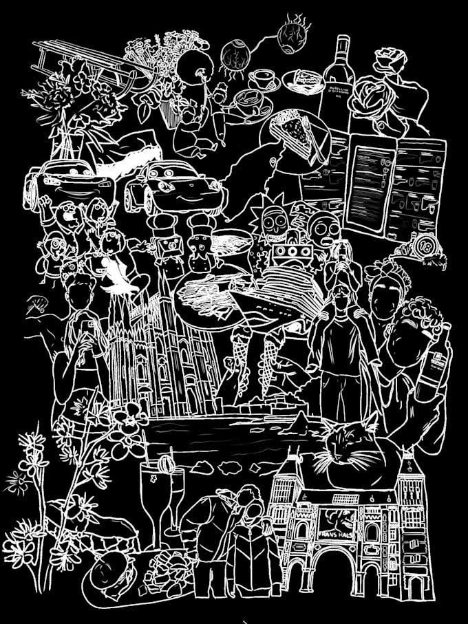 Design a personalised hand drawn collage to gift your friends by ...