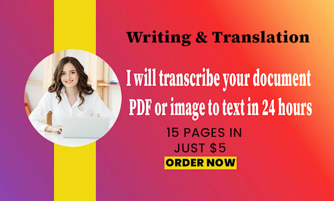 Transcribe your document pdf or image to text in 24 hours by Helalali ...