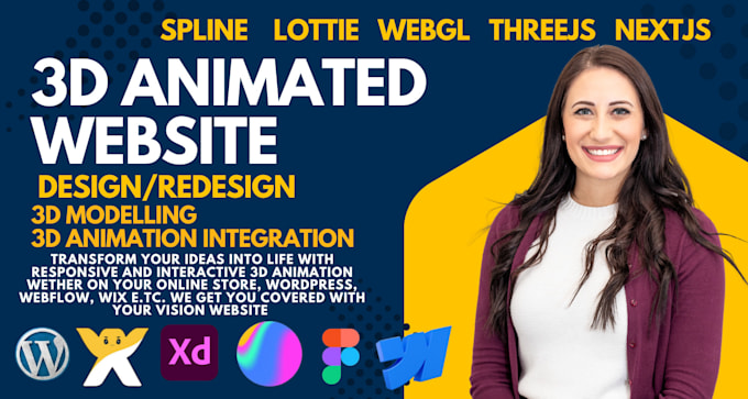 Create 3d interactive website design webflow 3d spline website threejs lottie by Towanoujoseph ...
