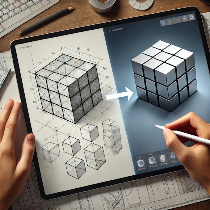 Convert 2d drawing into a 3d model by Dikservice | Fiverr