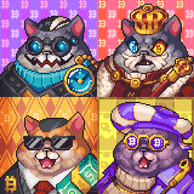Make you an entire cute n customisable pixel art nft collection by Oro ...