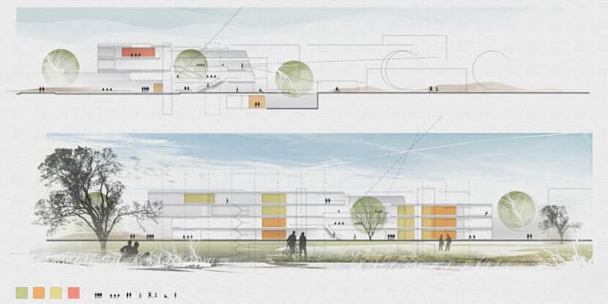 Color render 2d architectural plan, section, or elevation by Yuserxyz ...