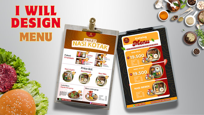 Design price list menu, food menu and menu restaurant by Dinaayutr | Fiverr