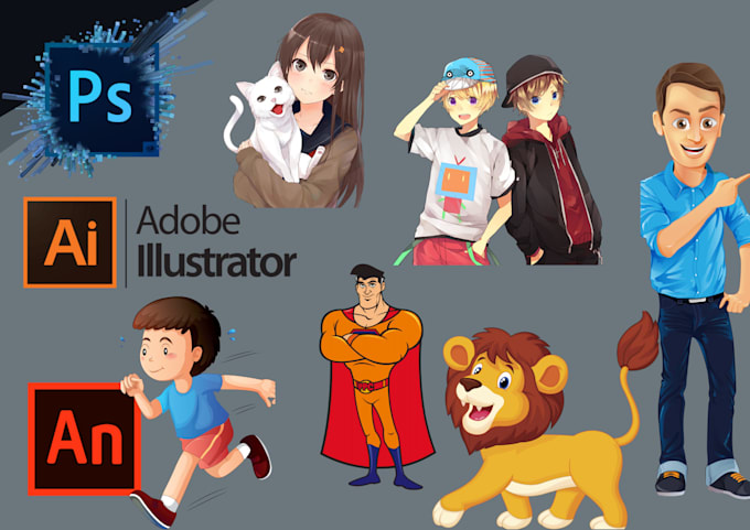 Create stunning 2d character designs and animations by Waqarmahar786 | Fiverr