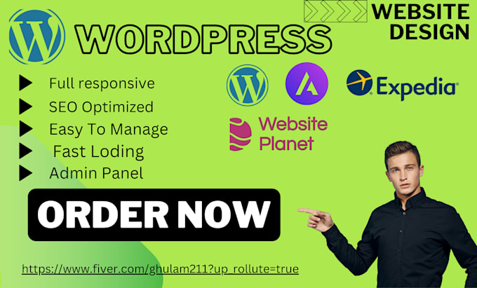 Do custom wordpress website design professional unique designs by Ghulam211 | Fiverr