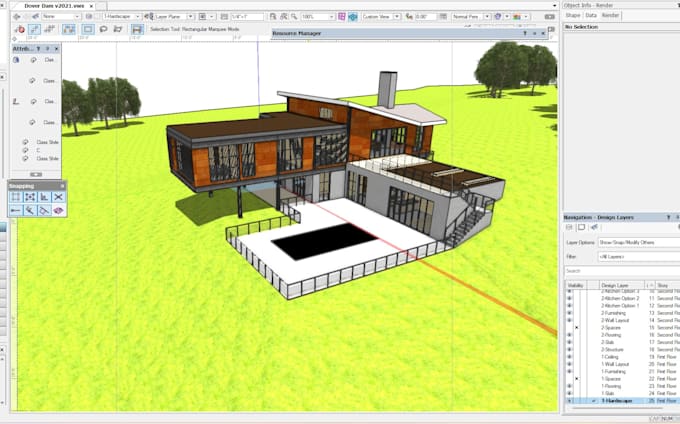 Do 2d and 3d model in vectorworks by Architectraj | Fiverr