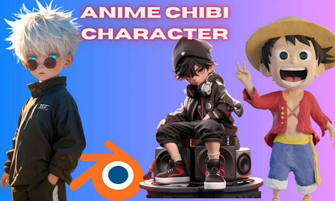 Crate 3d anime chibi character modeling for game and 3d printing for ...