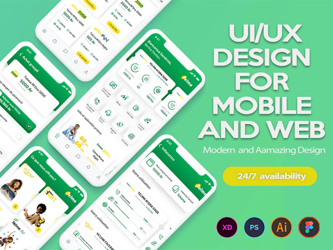 Do website ui ux design, app ui design, website mockup, app design, wireframe by Son_of_god_333 ...