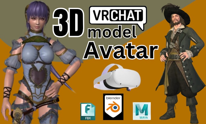 Create a custom vrchat furry avatar 3d model character vrchat avi vrc for gaming by Skendolee ...