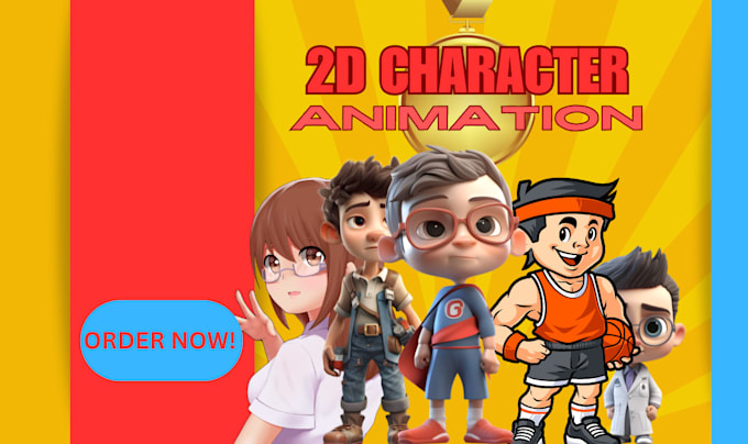 Draw 2d cartoon illustration custom characters vector for animation or ...