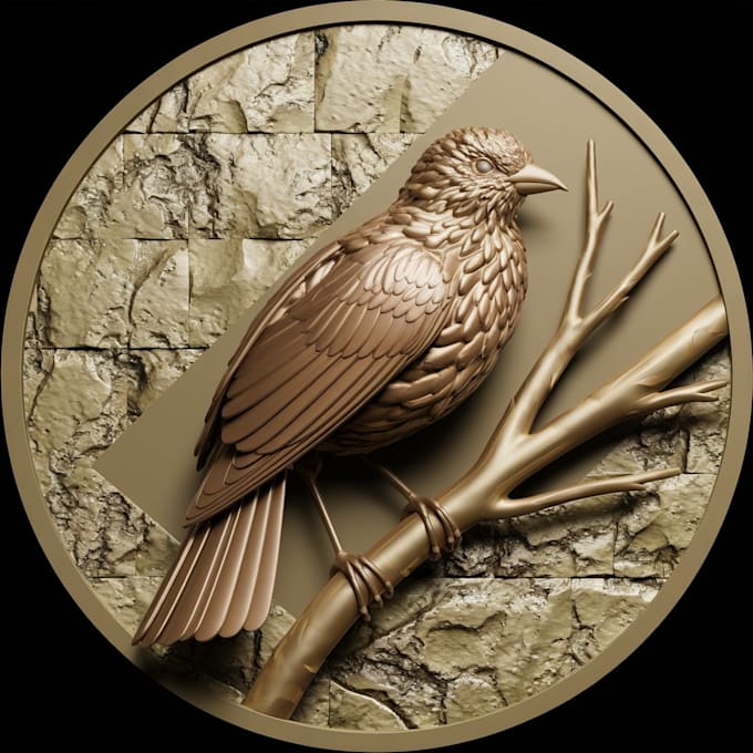 Sculpt 3d bas relief 3d coin model 3d coin design 3d wood carving 3d ...