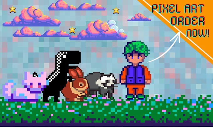 Create 8bit 16bit 2d pixel art animations pixel sprite characters for 2d game by Fitcherfred ...