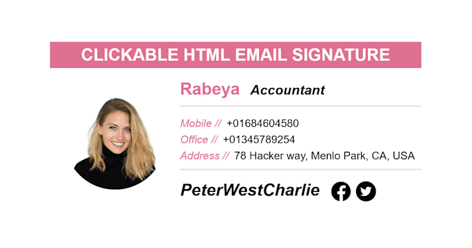 Create modern and clickable html email signatures by Sajjad01684 | Fiverr