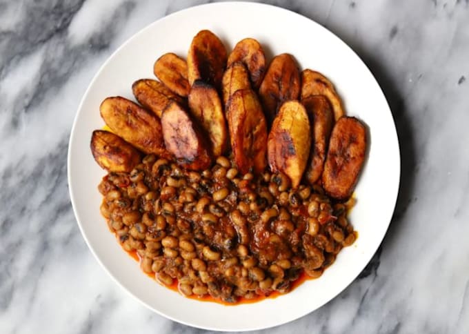 Teach you how to cook rice and beans with plantain and fish stew by ...