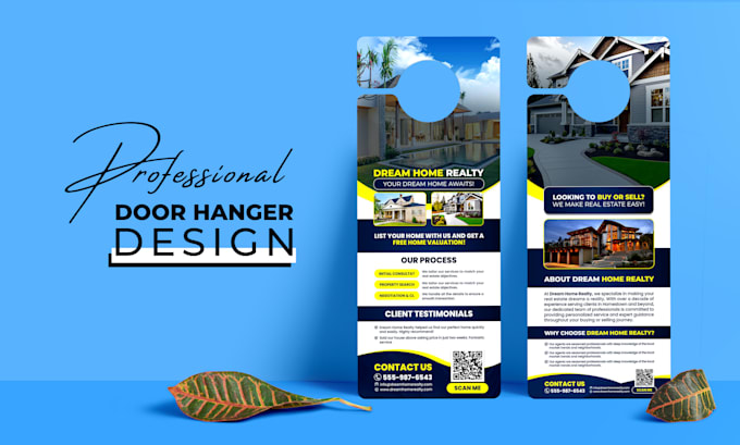 Create door hanger design, dl flyer, rack card, business postcard and ...