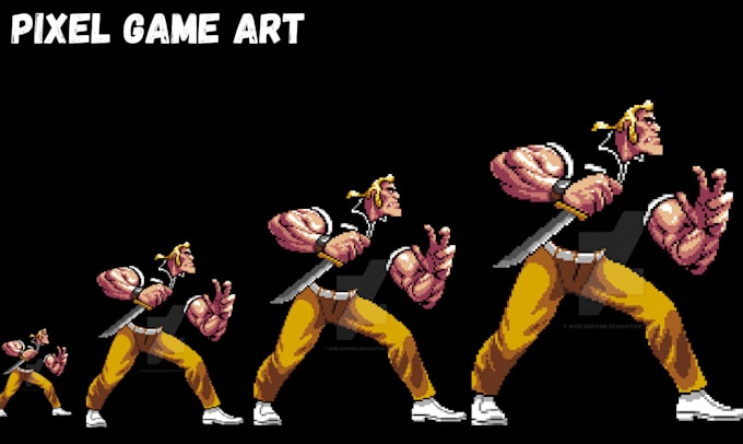 Dibujar una hoja de sprites en 2d, animación en pixel art, diseño de ...