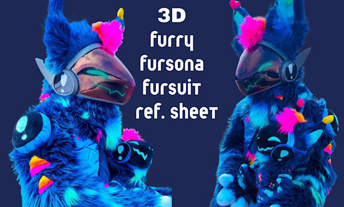 Custom fursuit real life fur cosplay furry art fursona reference sheet ...