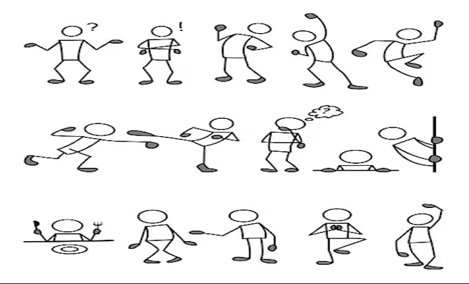 Draw high classic stick figure and stickman in any style by Derikaescha ...