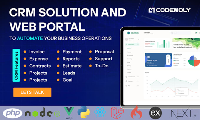 Build custom crm, erp, and hr management software for your business by Codemoly9 | Fiverr