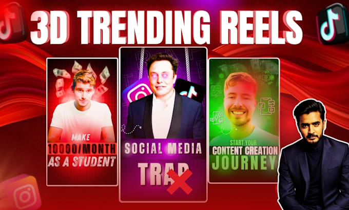 Create viral 3d instagram reels like houston kold by Horera786 | Fiverr