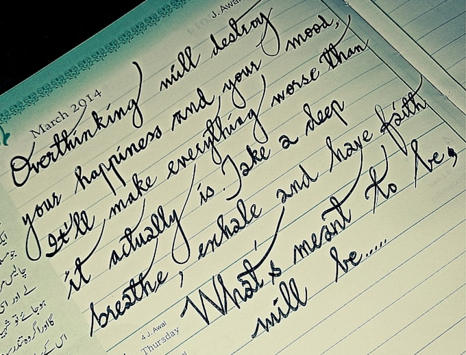 Write anything in elegant cursive handwriting by Qirathammad | Fiverr