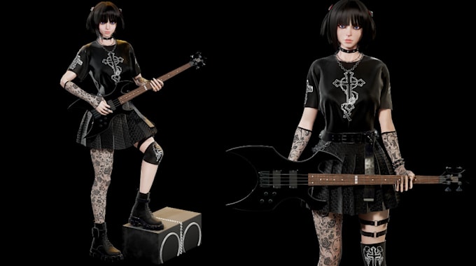 Craft stylized 3d game character retarget for ue4 5, nsfw 3d model, bake texture by Kikilomoh ...