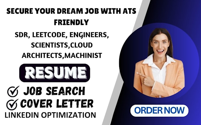 Write resume for sdr, leetcode, engineers, scientists,cloud architects ...