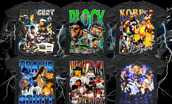Design a vintage 90s any custom bootleg rap t shirt by Style90s | Fiverr