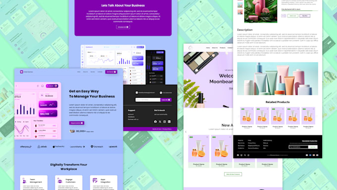 Do modern web ui designs with prototype by Akashgamage | Fiverr