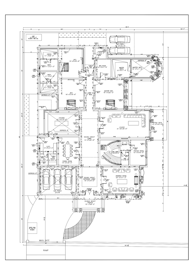 Redraw 2d floor plans in autocad blueprint by Mrsabirhussain9 | Fiverr