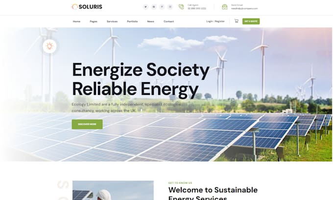 Designsolar website, solar landing page, solar calculator by ...