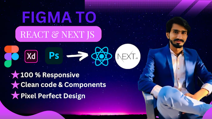Be your front end developer convert figma to react nextjs by Gulshankoondhar | Fiverr