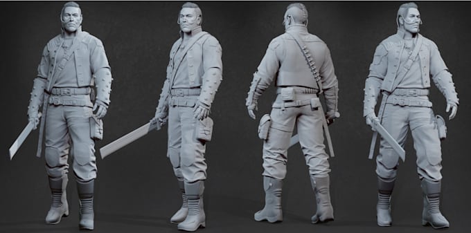 Sculpt 3d human model,stl for 3d printing game,rerig 3d,pose 3d,fur ...