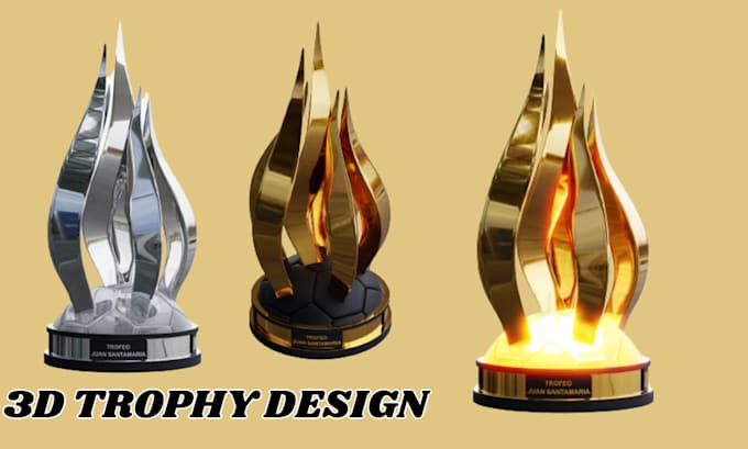 Design 3d trophy model medal award badges 3d coin 3d prop logo stl and rendering