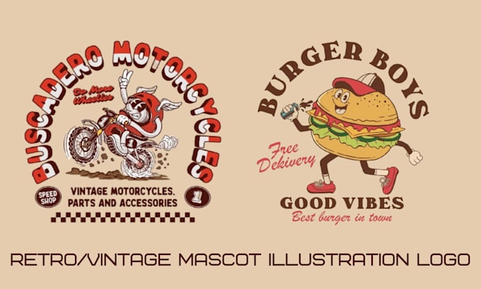 Design vintage mascot logo retro mascot retro badge vintage mascot by ...