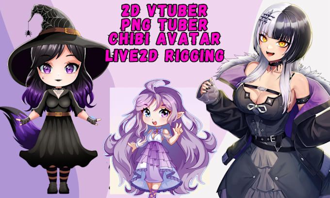 Draw 2d anime png tuber and vtuber avatar or chibi avatar for streamers ...