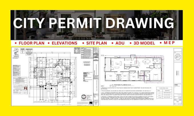 Draw architectural and mep city permit blueprint by Abcpermit | Fiverr